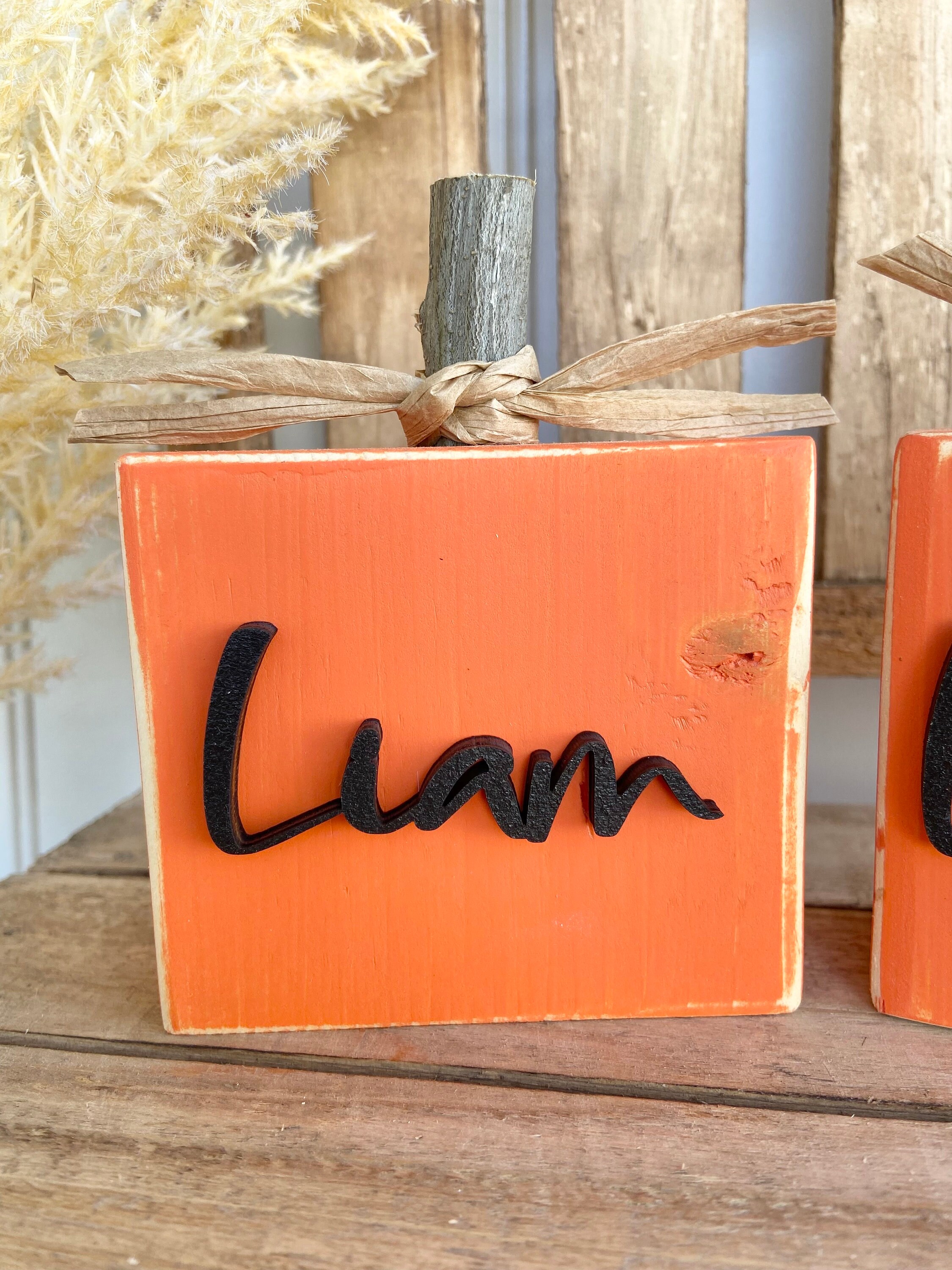 Personalized Wooden Pumpkins, Name Pumpkins, Kid's Pumpkins, Fall Decor ...
