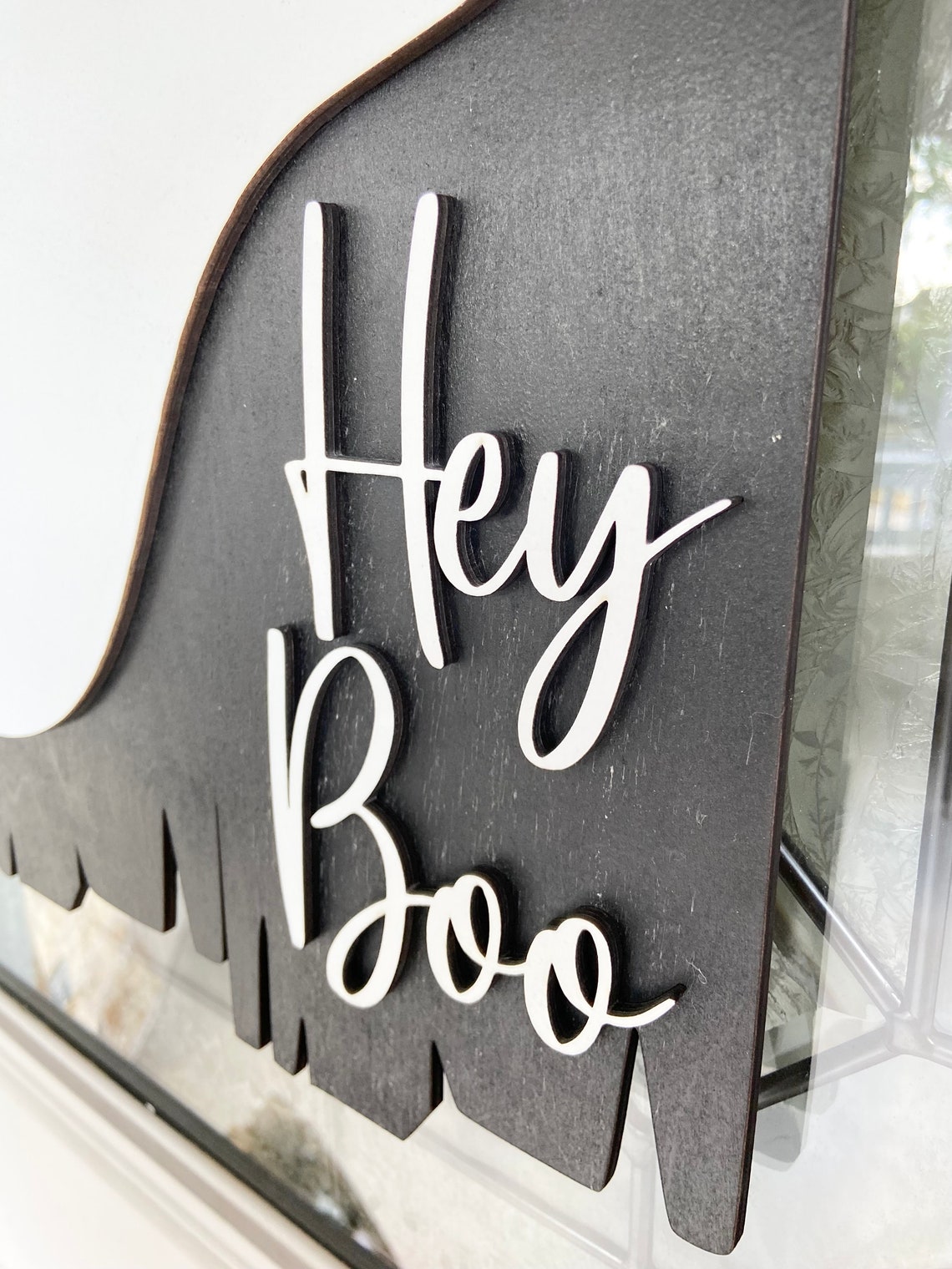 Hey Boo Door Sign, Halloween Door Hanger, Ghost Door Sign, Farmhouse ...