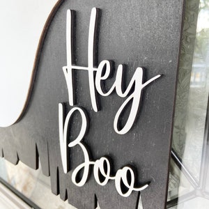 Hey Boo Ghost Door Sign, Halloween Door Sign, Front Porch Decor, Fall ...