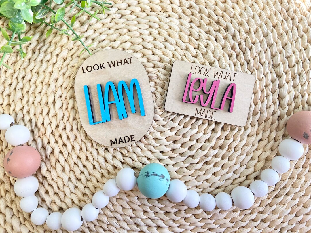 Personalized Look What I Made Magnets, Kids Name, Artwork Display, Gift ...