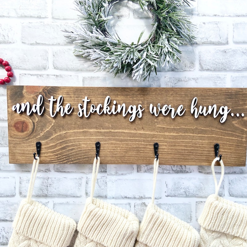 Wood Stocking Hanger Sign - Etsy