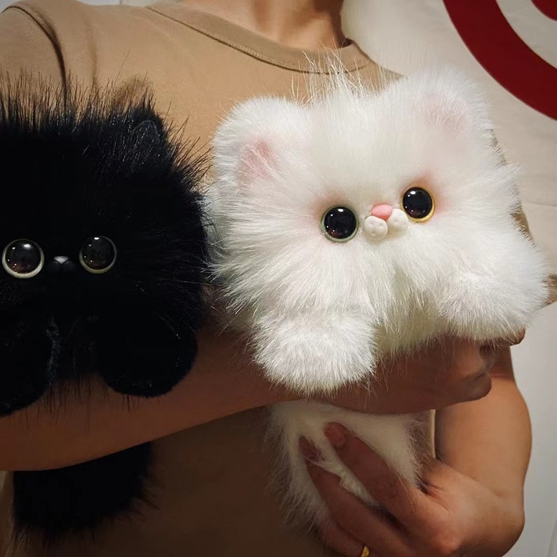 An Exploding Cat White Handmade Plush Doll Kitten - Etsy