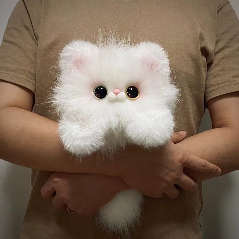An Exploding Cat White Handmade Plush Doll Kitten - Etsy