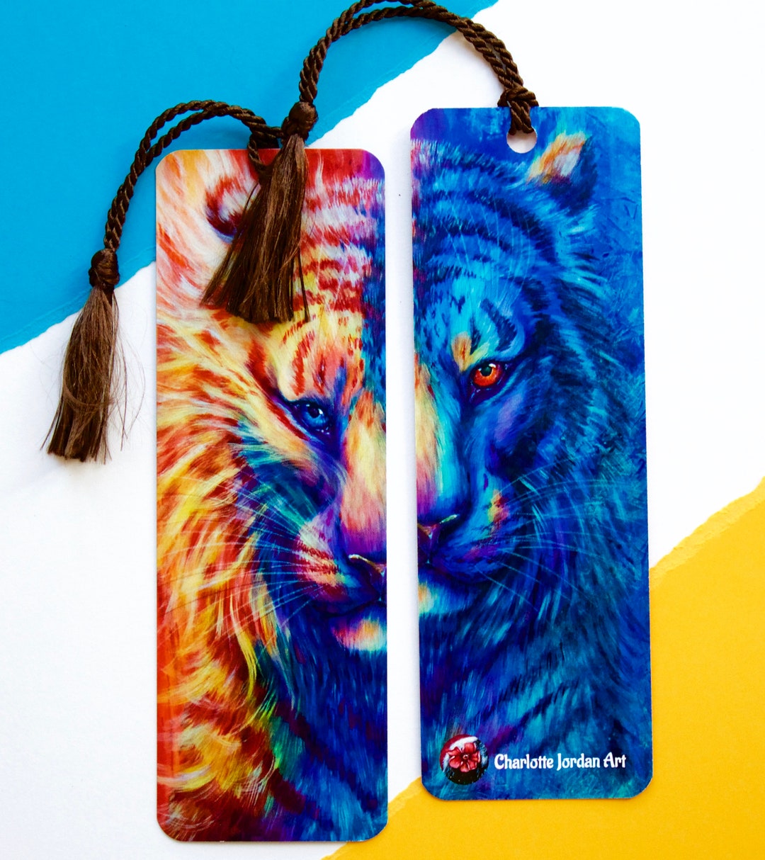 Double-sided Bookmark Tiger Bookmark for Bookworms and Reading ...