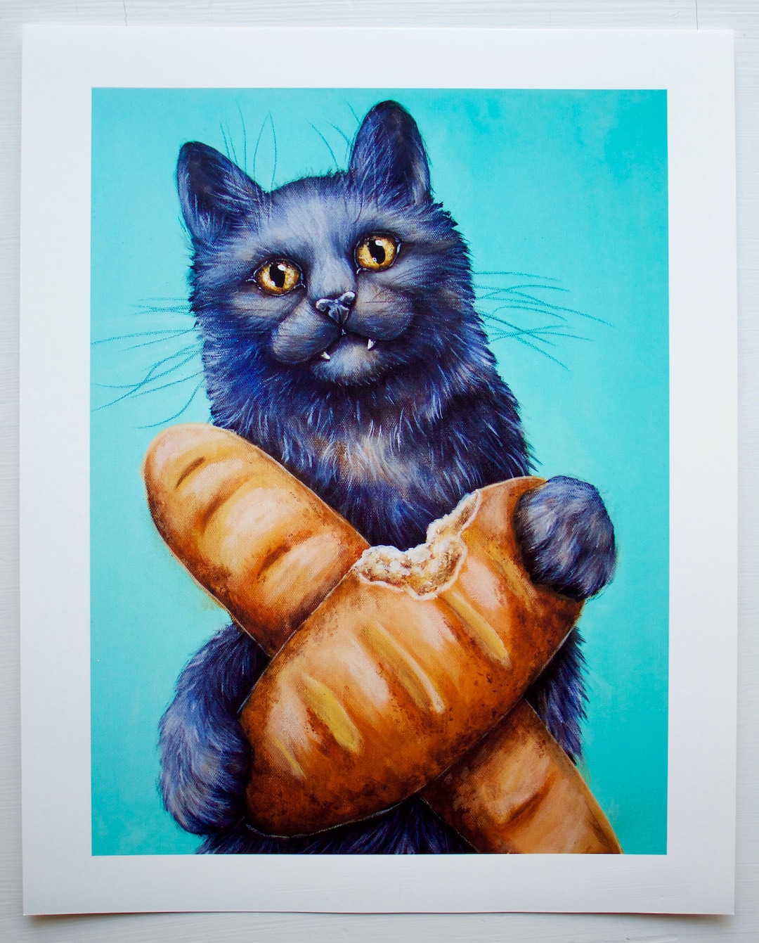 Cat Art Print | Loaf Cat, Bakery Cat Series, Cute Cat Art, Cats and ...