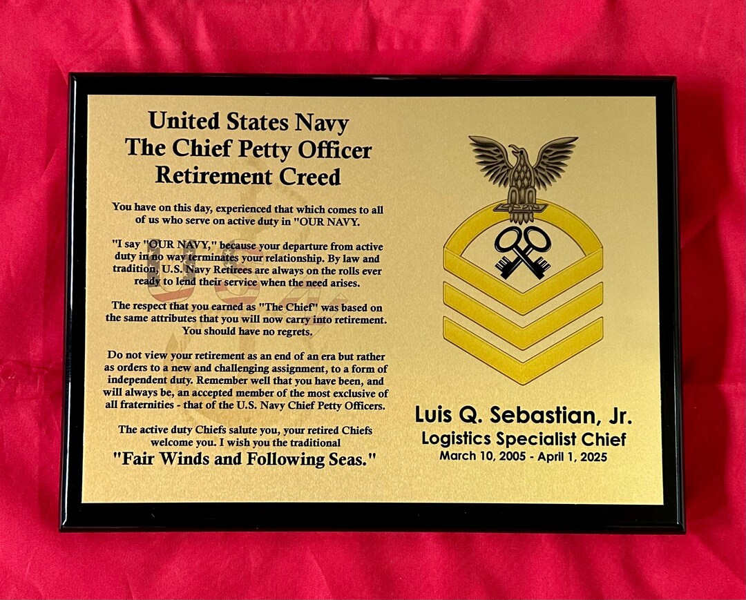 US Navy Chief / Senior Chief / Master Chief / CMDCM / CMDCS Retired ...