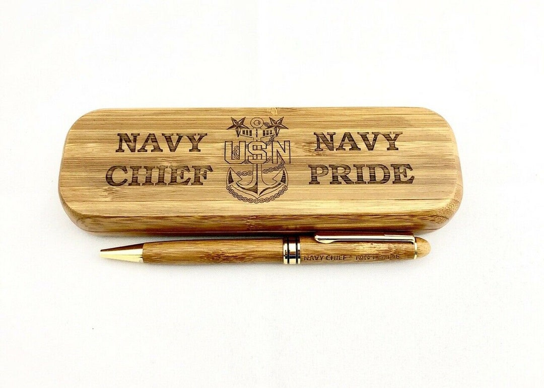 Chief/senior Chief/master Chief Bamboo Pen and Holder - Etsy