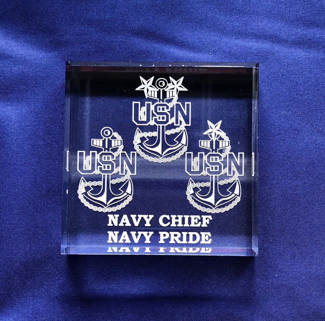 U.S. Navy CPO/SCPO/MCPO Anchors Acrylic Paperweight ***free Shipping ...