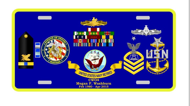 Custom U.S. Navy Retirement License Plate ***FREE SHIPPING*** - Etsy