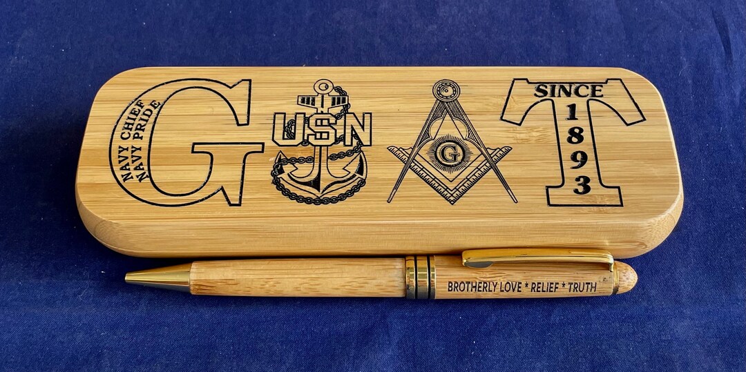 GOAT Masonic Chief/senior Chief/master Chief Bamboo Pen and Holder - Etsy
