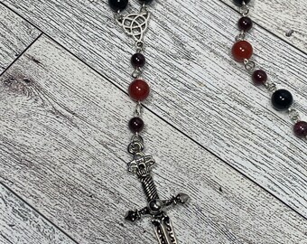 Ares Prayer Bead Necklace in Garnet: Greek God of War Battle - Etsy