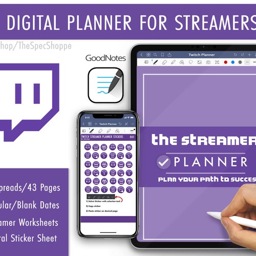 Combo Pack Digital and Printable Twitch Streamer Planner and - Etsy