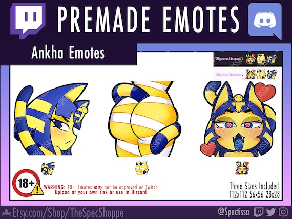 Ankha Pout Gasm Butt Twitch Emote Bundle Etsy