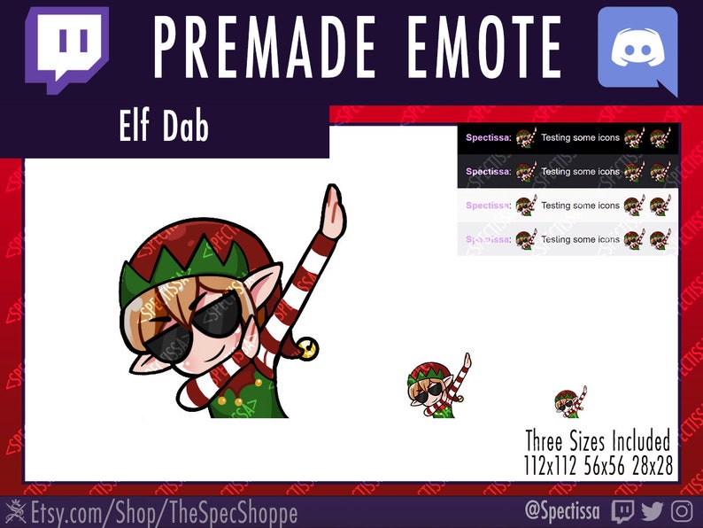 Dabbing Elf Twitch / Discord Emote | Etsy