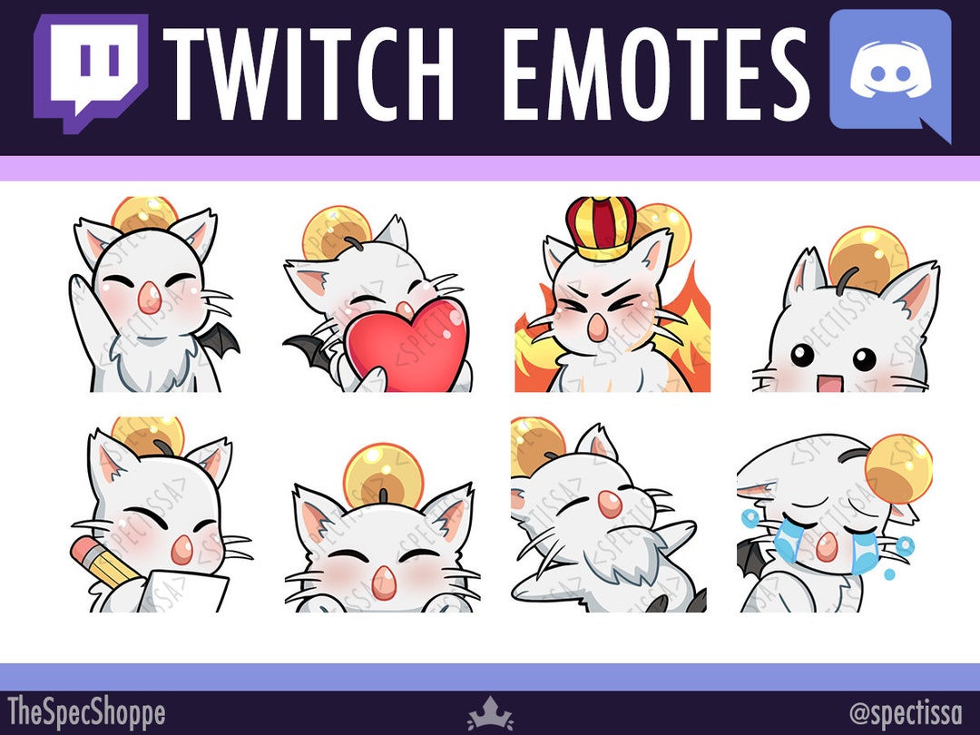 8 FFXIV Moogle Twitch / Discord Emote Pack - Etsy UK