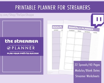 Combo Pack Digital and Printable Twitch Streamer Planner and | Etsy