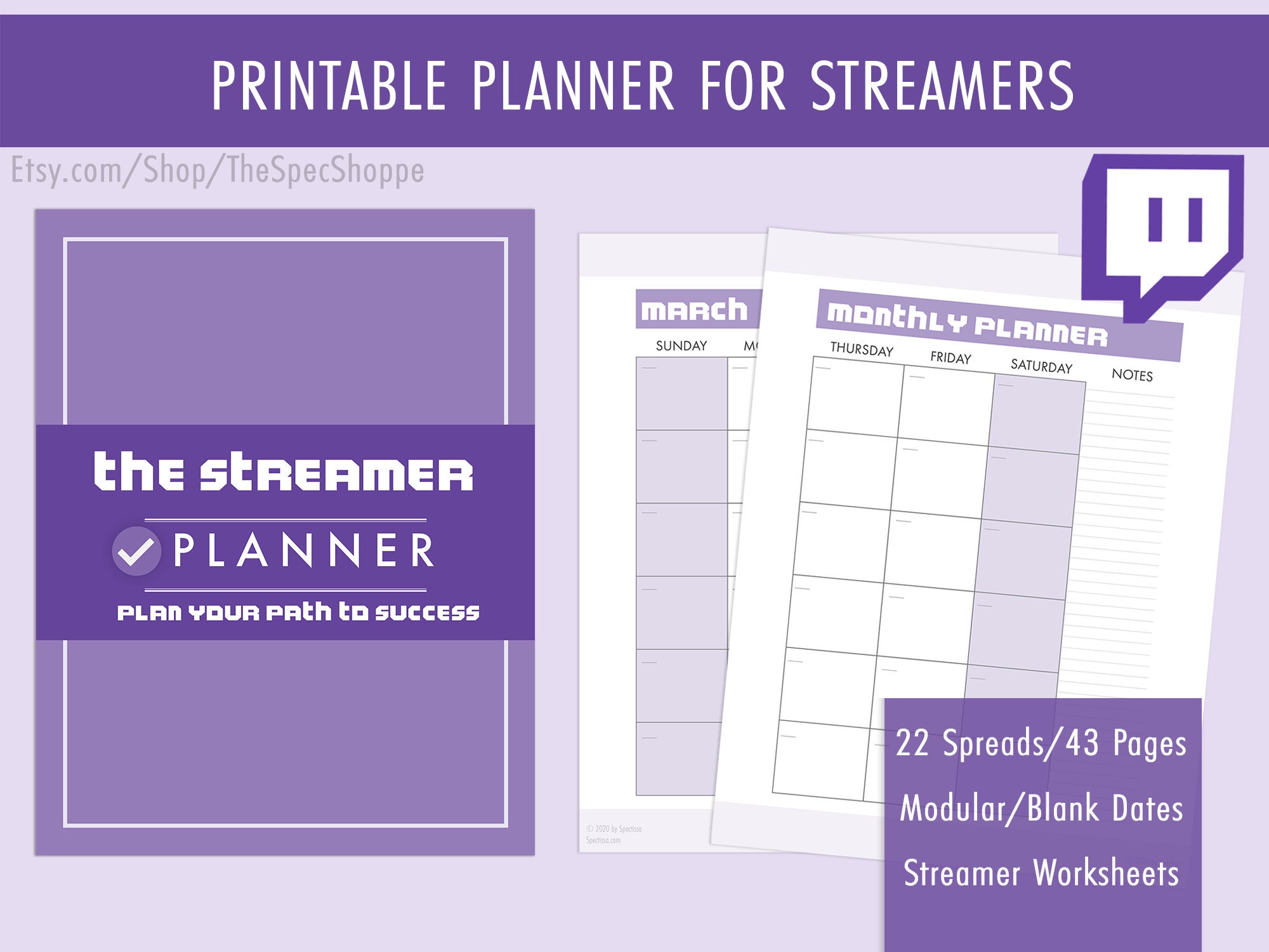 Digital Twitch Streamer Binder Planner PDF File Art & Collectibles ...