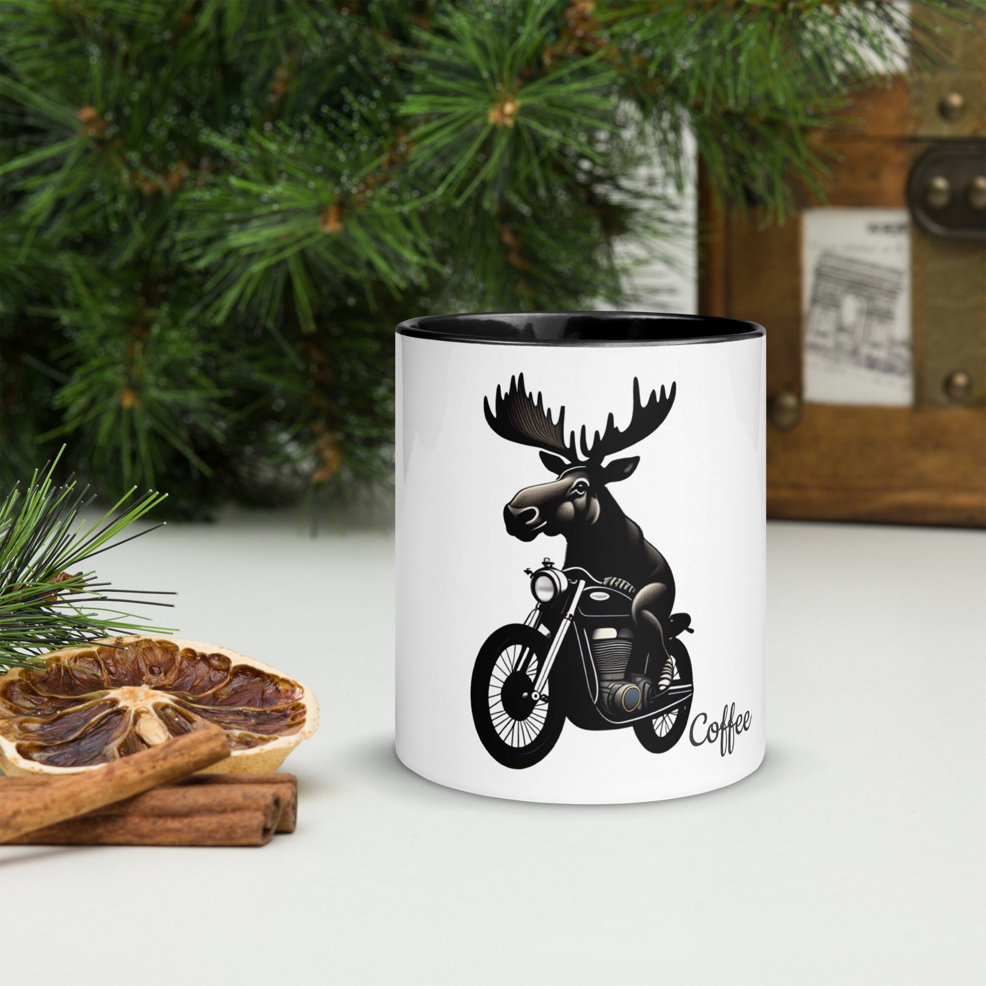 Moose Motorcycle Mug With Color Inside - Etsy