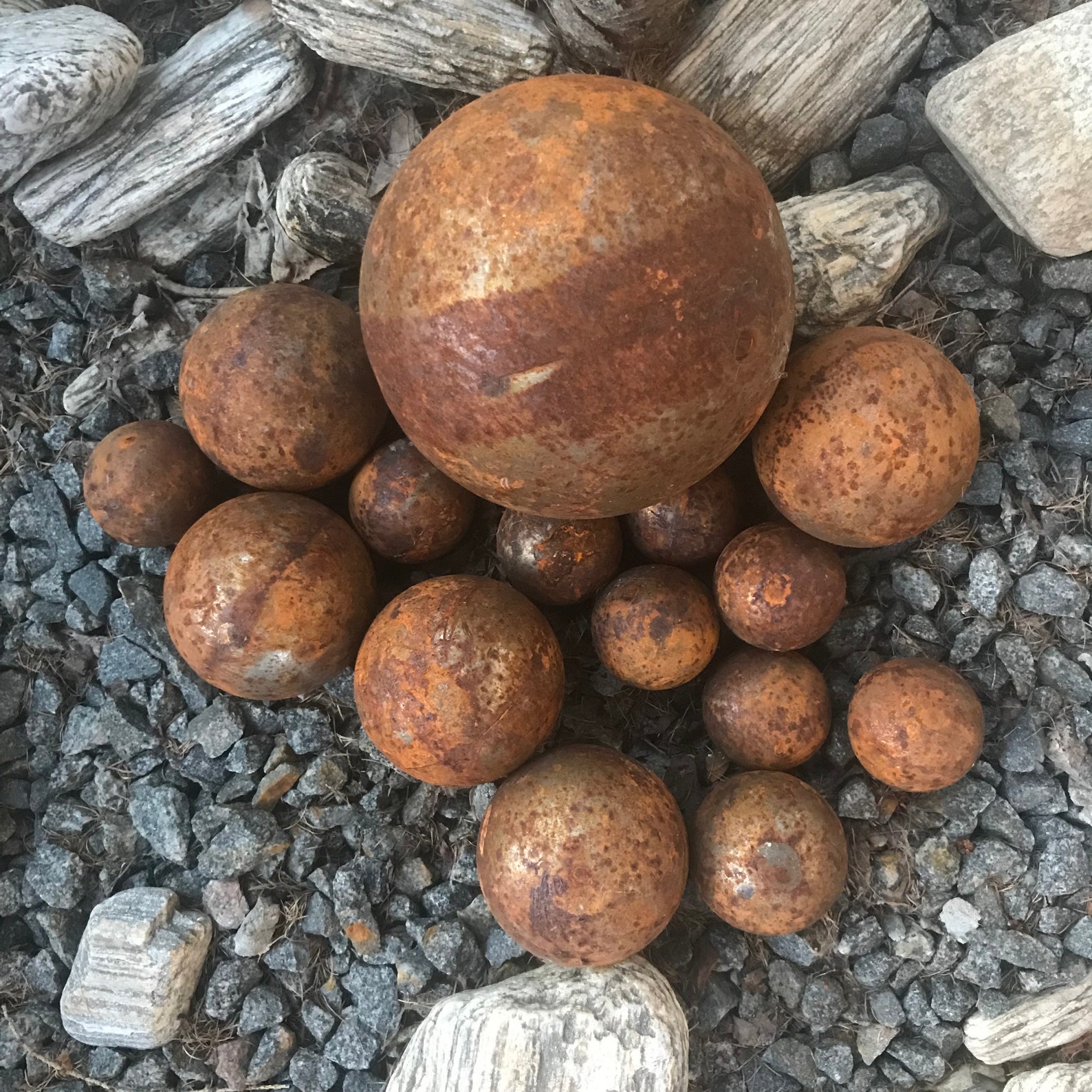 Garden Decor Garden Art Rusty Metal Ball Rusty Decor Big - Etsy