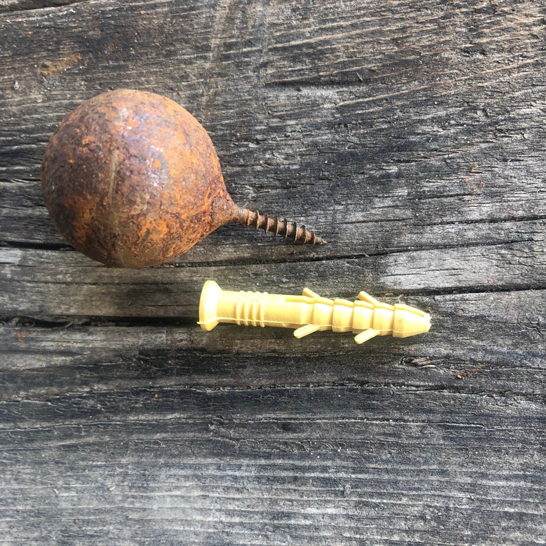 Rusted Metal Balls With Screws Handmade Wall or Fence Rustic Decor 2 to ...