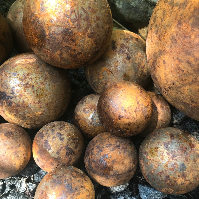 Rustic Corten Steel Balls Set Weathered Outdoor Art Lawn Sculpture ...