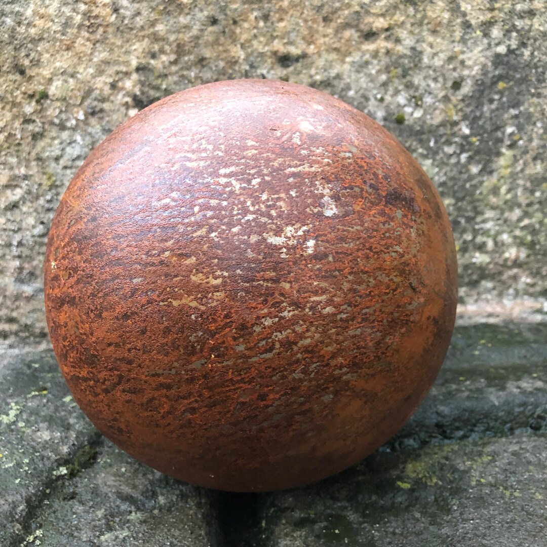 Iron Ball 10”, Big Rusty Metal Ball, Garden Decor, Garden Art, Rusty ...
