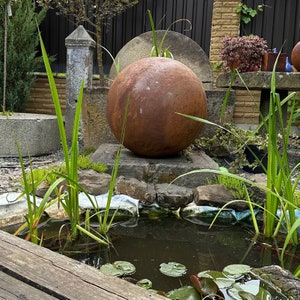 27” Rustic Metal Garden Sphere – Large Handmade Zen Ball Outdoor Yard ...