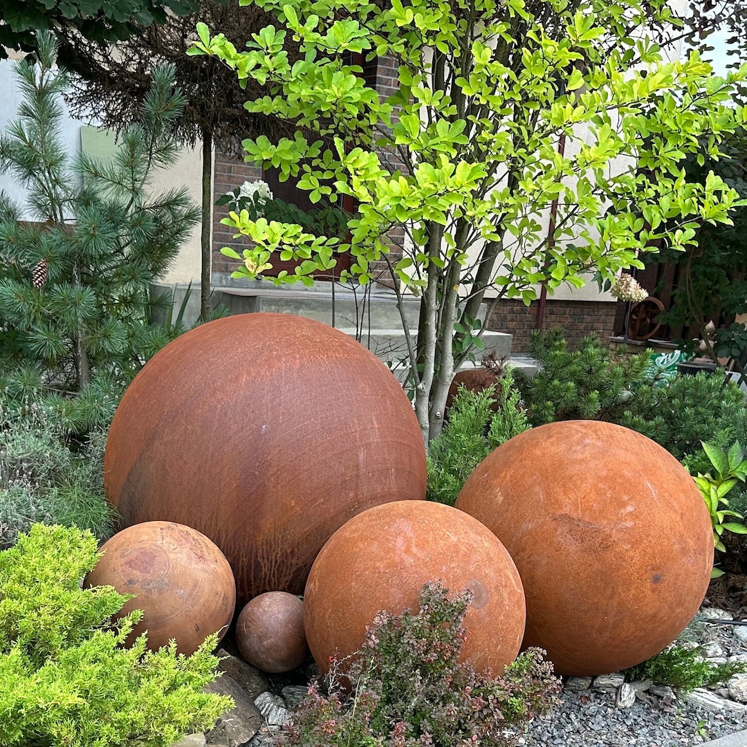 Big Set of 35", 27”, 20”, 14” and 10” Orbs Zen Garden Decor - Large ...