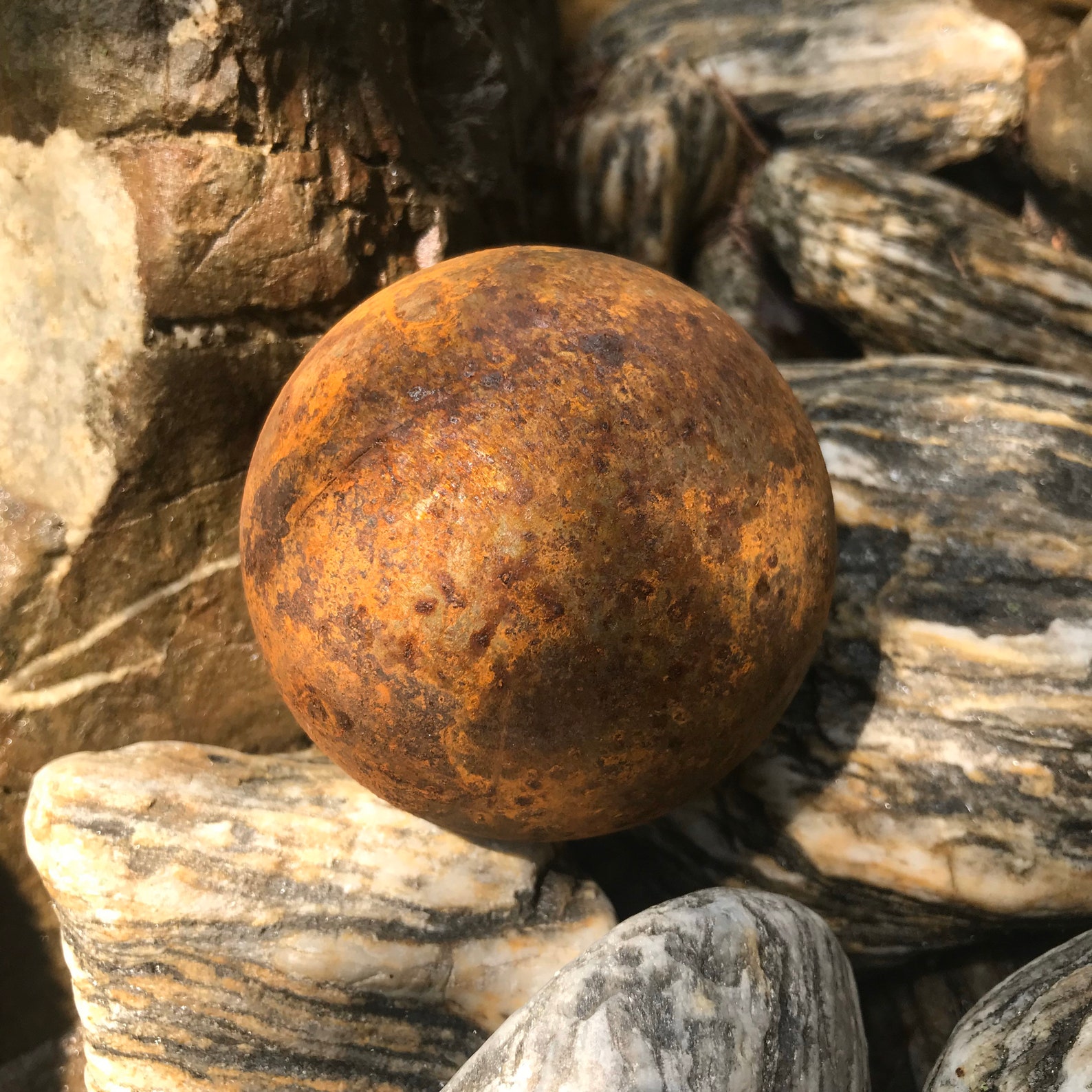 8 Iron Ball Big Rusty Metal Ball Garden Decor Garden Art - Etsy