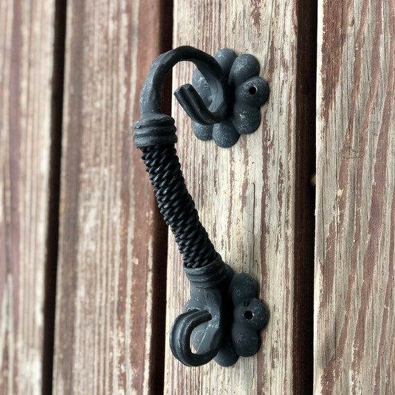 Black Entrance Handle Wrought Iron Door Handle Rustic Door | Etsy
