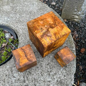Unique Rusty Metal Cube Sculptures Set - Handmade Rustic Zen Garden ...