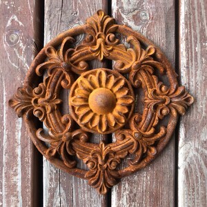 Rusty Metal Wall Decor, Rusty Metal Wall Hanging, Cast Iron Wall Decor ...