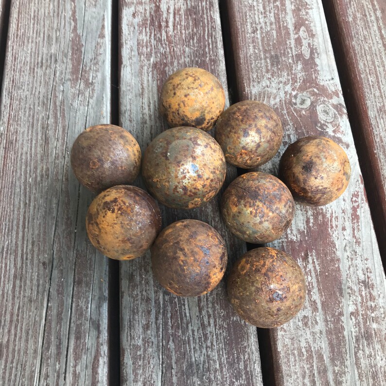 Set of Nine 2 Rusty Metal Balls Garden Decor Garden Art | Etsy