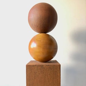 Minimalist Rusty Sculpture, Modern Metal Home Decor, Rustic Metal Decor ...