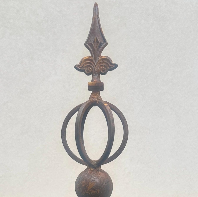 Rusty Finial, Garden Stakes Garden Decor, Metal Garden Decor, Outdoor ...