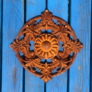 Rusty Metal Wall Decor, Rusty Metal Wall Hanging, Cast Iron Wall Decor ...