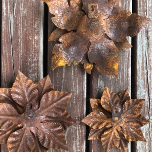 Set of 3 Rusty Flowers Wall Hanging, Rusty Flowers Wall Decor, Rustic ...