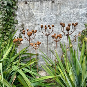 Rustic Metal Exotic Flowers Set of 6, Handmade Garden Decor, Outdoor ...