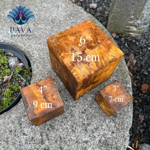 Unique Rusty Metal Cube Sculptures Set - Handmade Rustic Zen Garden ...