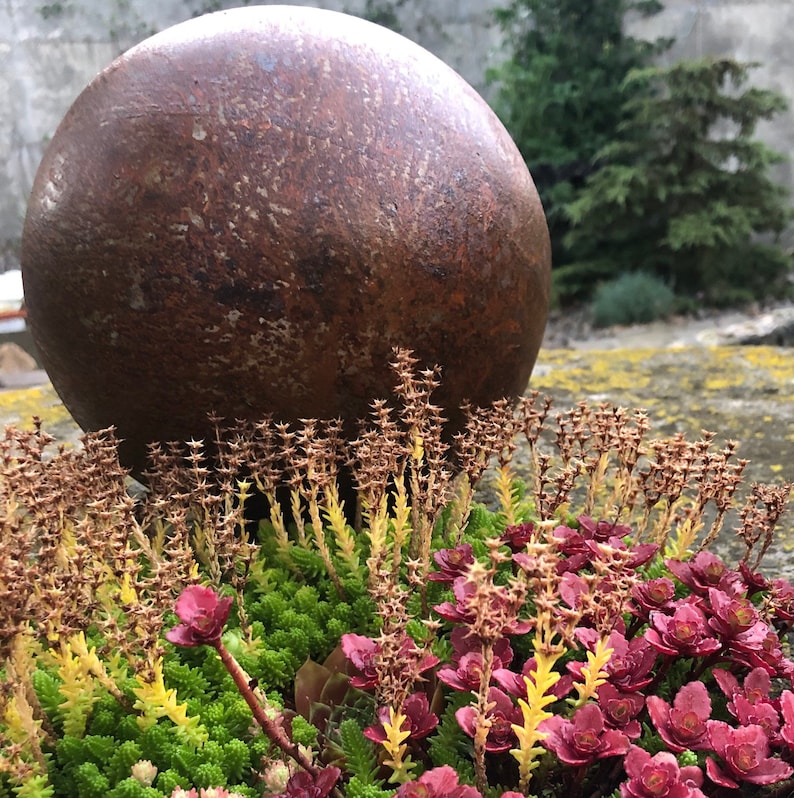 8 Iron Ball Big Rusty Metal Ball Garden Decor Garden Art - Etsy