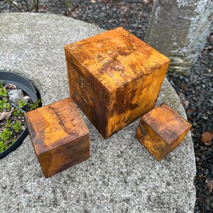 Unique Rusty Metal Cube Sculptures Set - Handmade Rustic Zen Garden ...