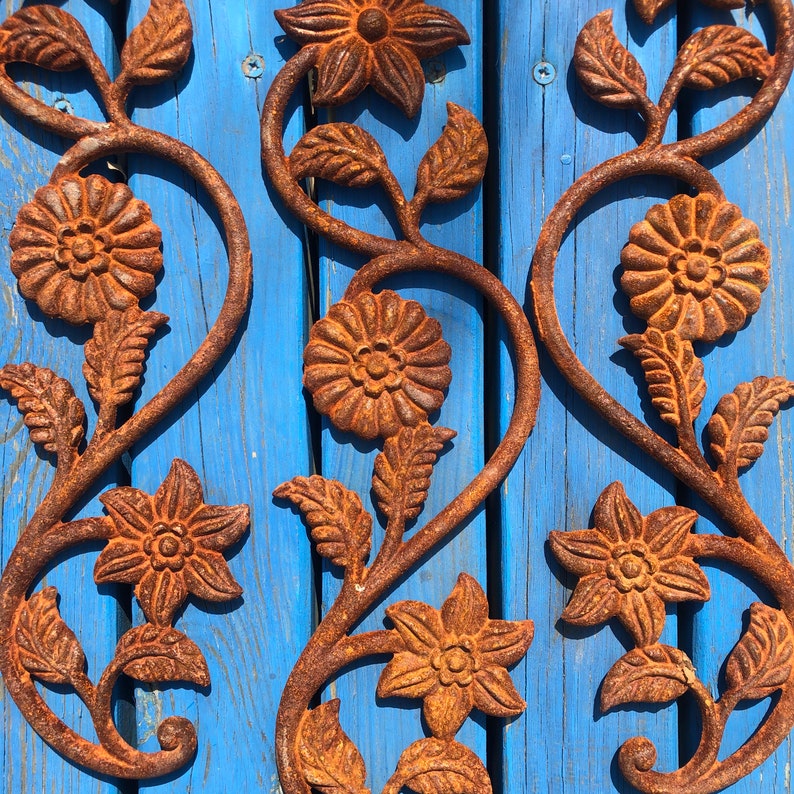 Set of 3 Rusty Flower Wall Hanging Rusty Flowers Ornament | Etsy