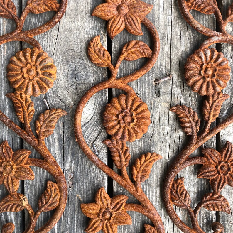 Set of 3 Rusty Flower Wall Hanging Rusty Flowers Ornament | Etsy