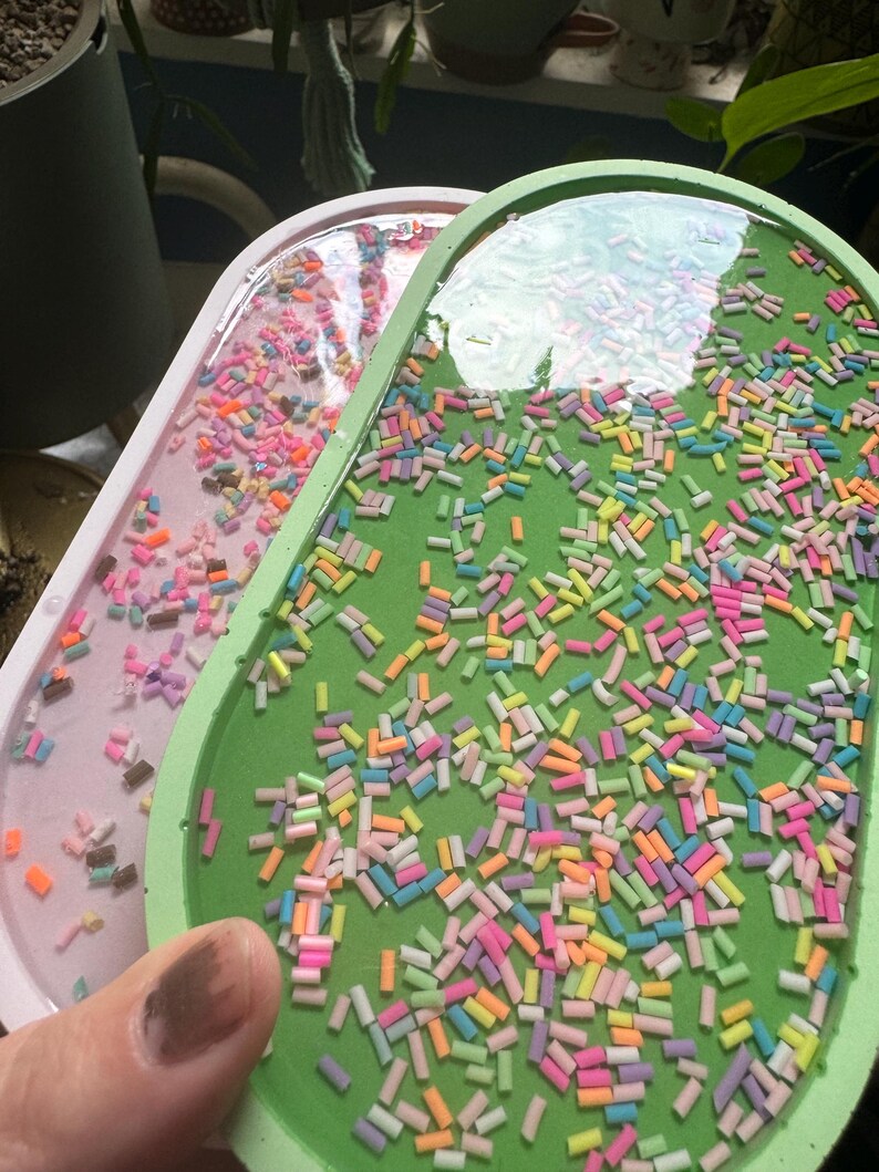 Sprinkles Cement Long Oval Catch All Ring Decorative Trinket Tray - Etsy
