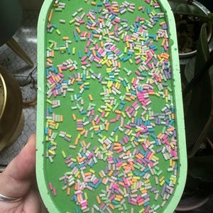 Sprinkles Cement Long Oval Catch All Ring Decorative Trinket Tray - Etsy
