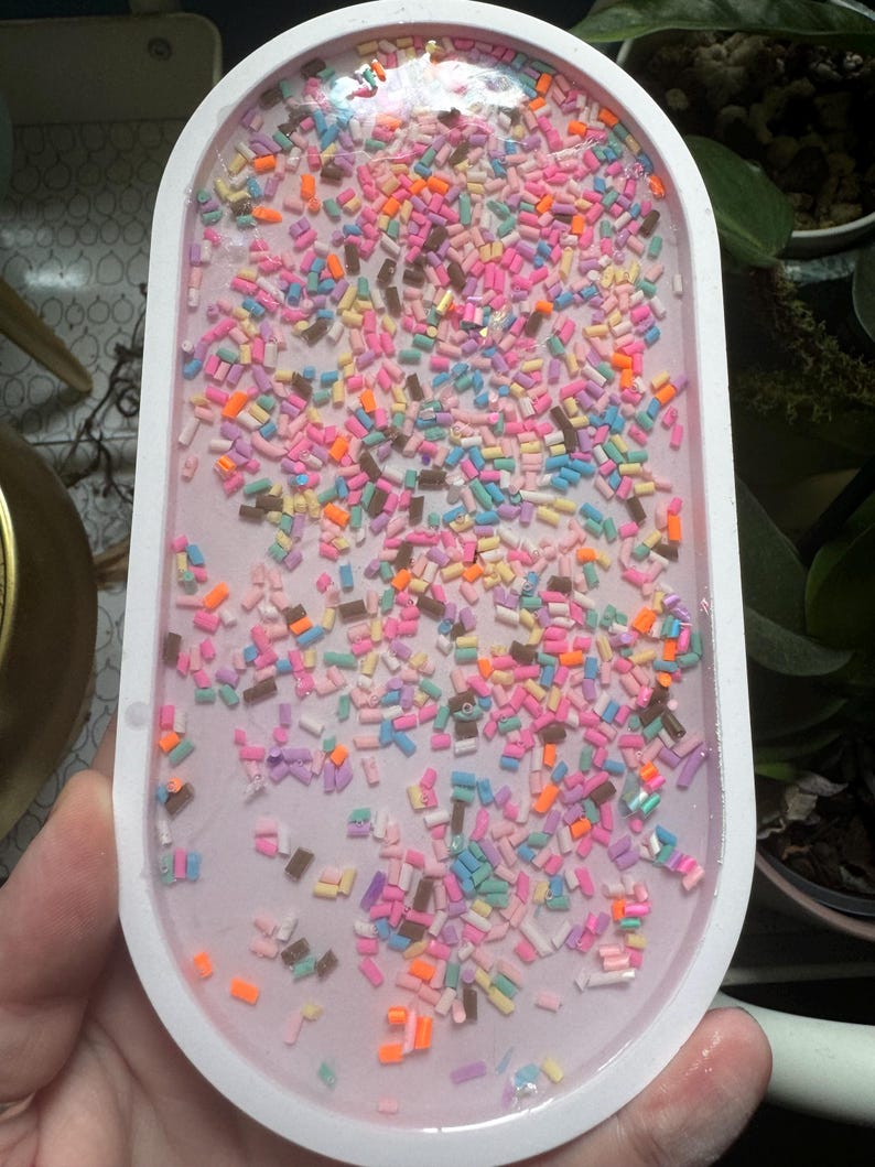 Sprinkles Cement Long Oval Catch All Ring Decorative Trinket Tray - Etsy
