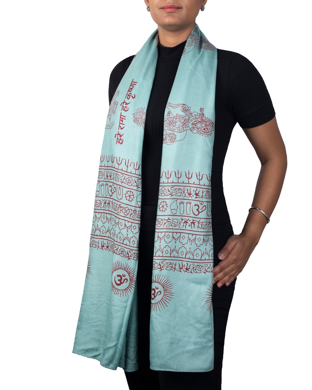 Krishna Yoga Scarf | Meditation Shawl | Large Beach Wrap | Hindu Prayer ...