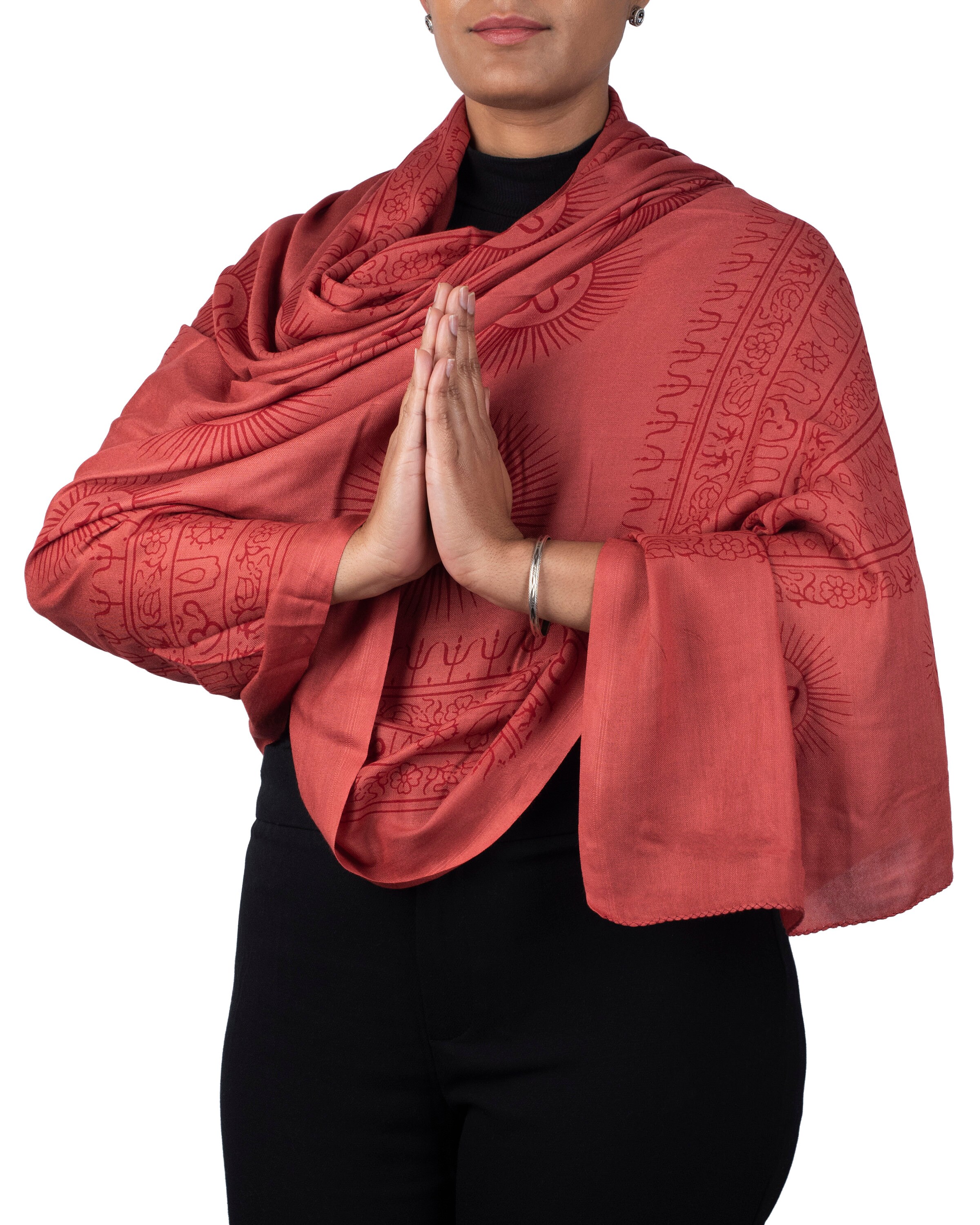 Om Yoga Scarf | Large Viscose Rayon Meditation Shawl | Hindu Prayer ...