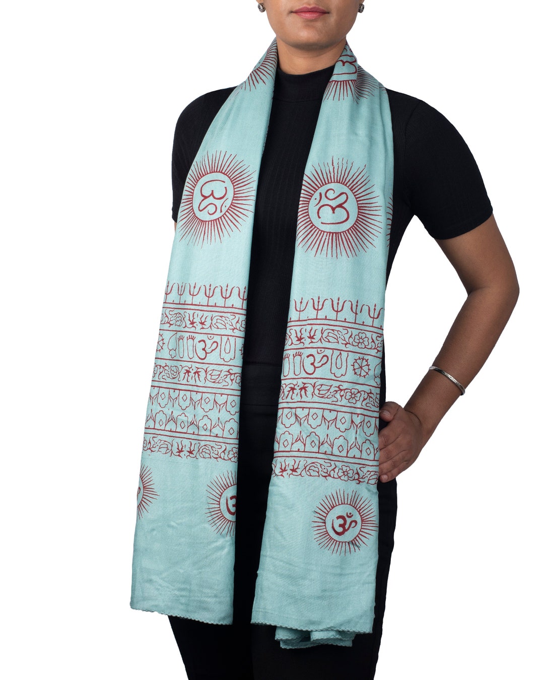 Om Yoga Scarf | Meditation Shawl | Large Beach Wrap | Hindu Prayer ...