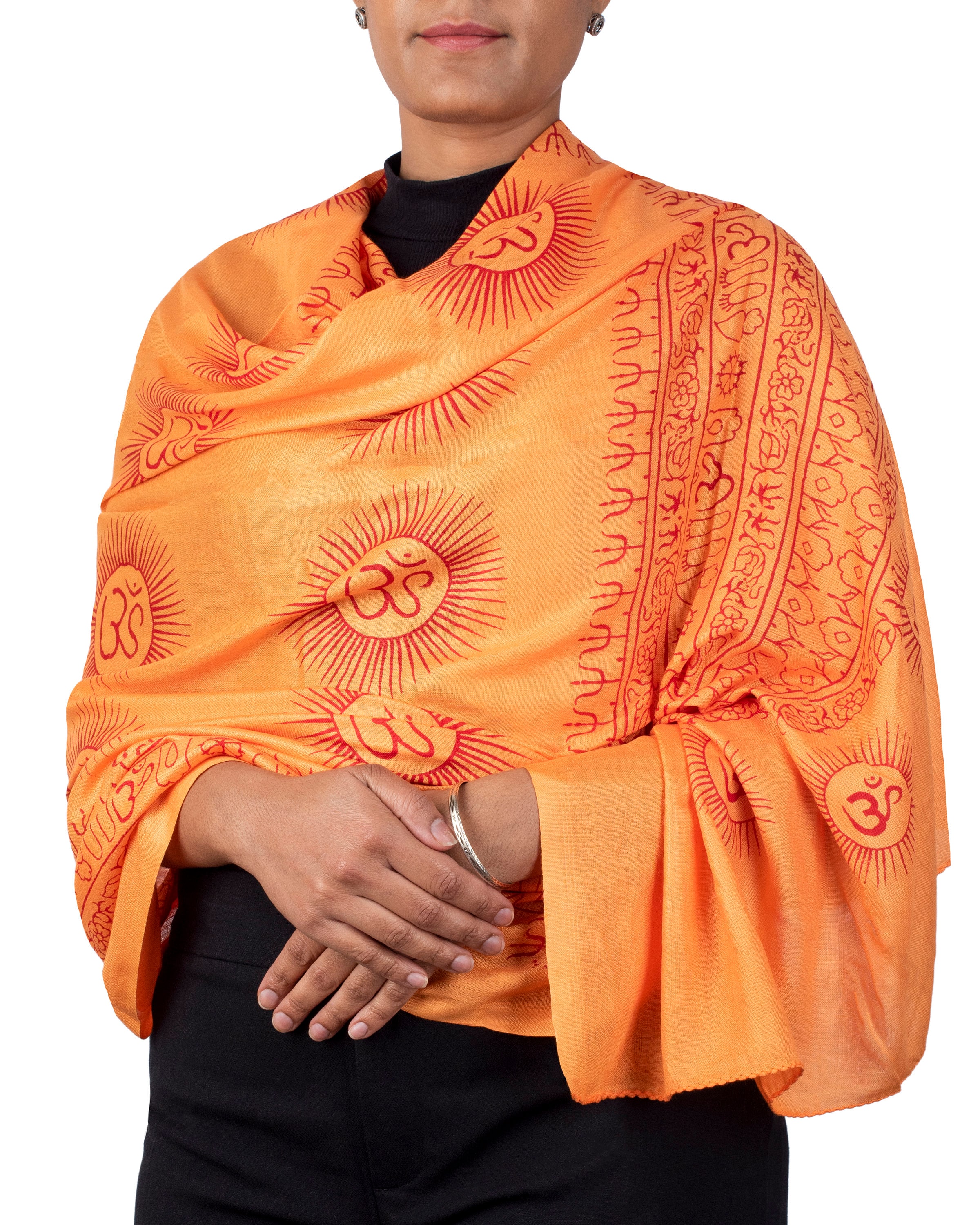 Om Yoga Scarf | Large Viscose Rayon Meditation Shawl | Hindu Prayer ...